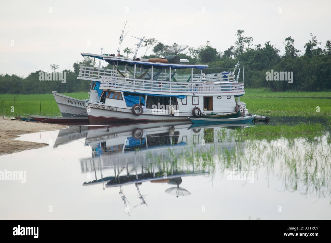 Ferries moored on a creek off the Rio Negro, near Manaus, Brazil Stock ...