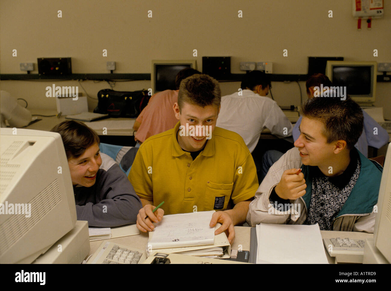 BTEC STUDENTS ON COMPUTER Stock Photo - Alamy