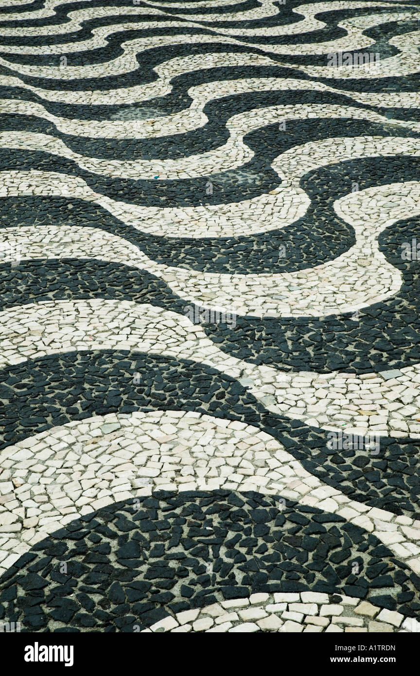 A wavy pattern in paving in Praca Sao Sebastiao, Manaus, Brazil Stock ...
