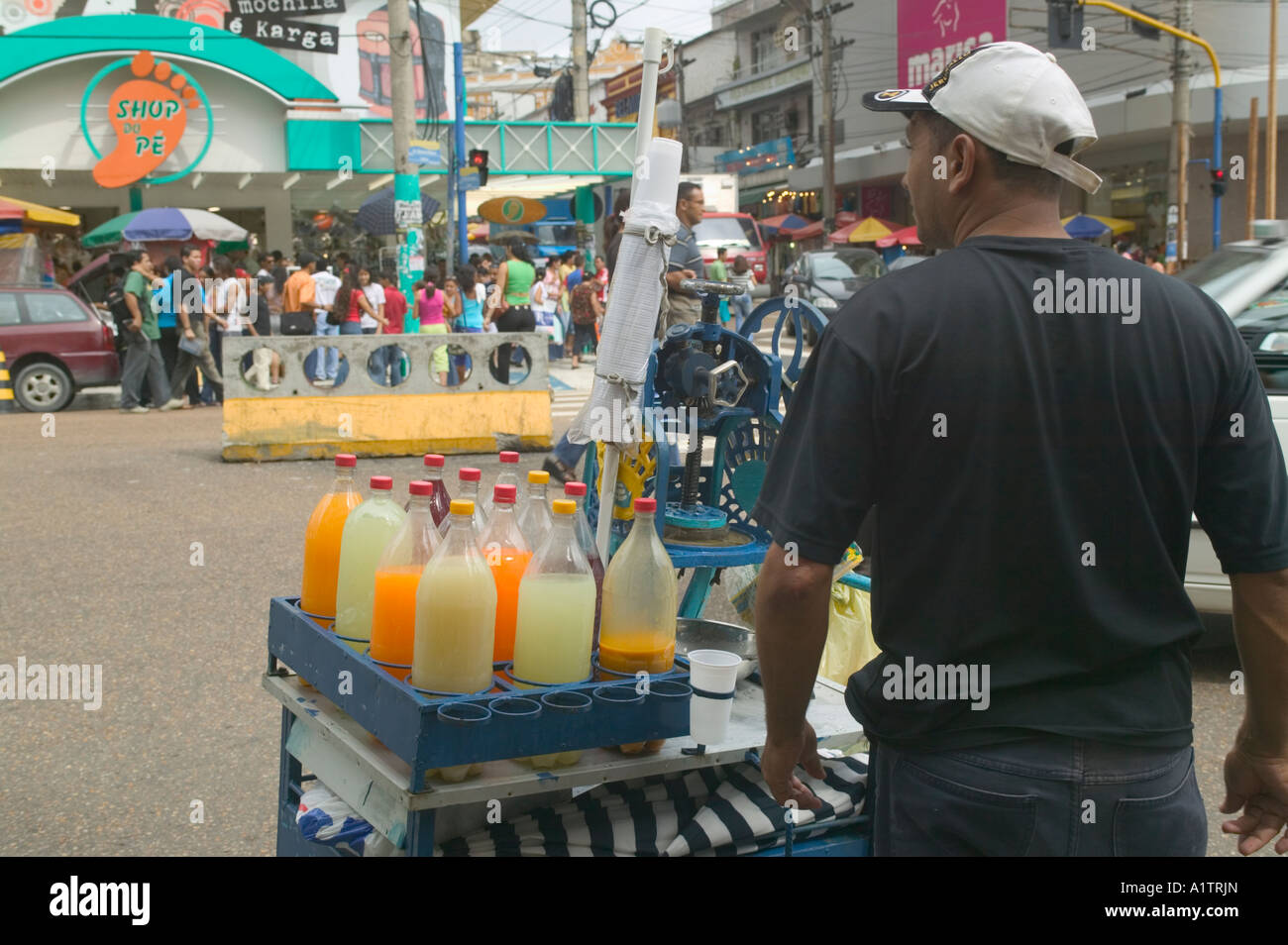 Streetside drinks vendor in central Manaus Amazonas state Brazil Stock ...