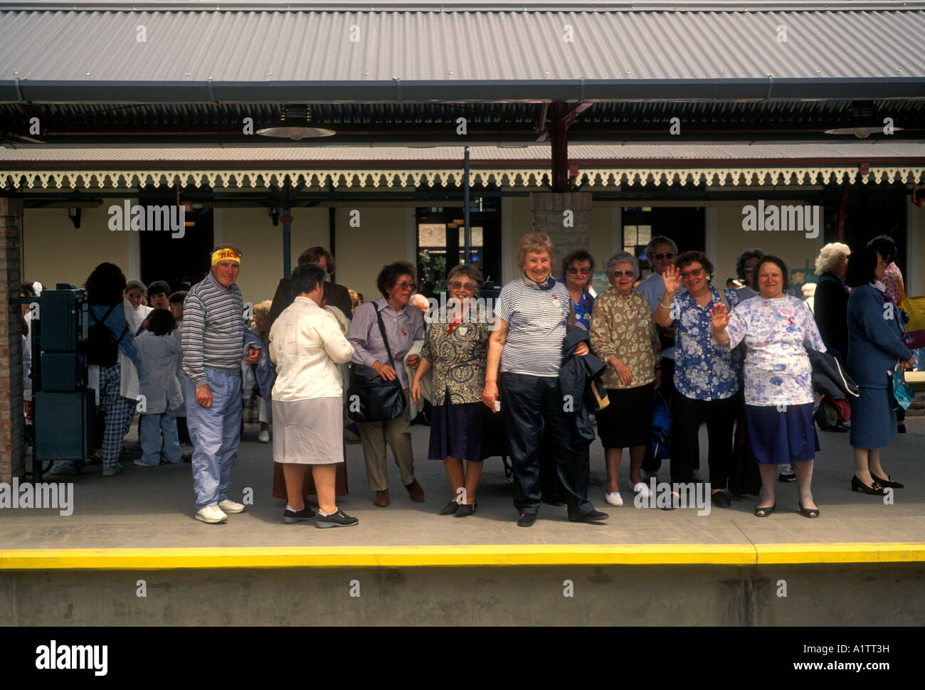 train passengers, train platform, train station, Tren de la Costa, San ...