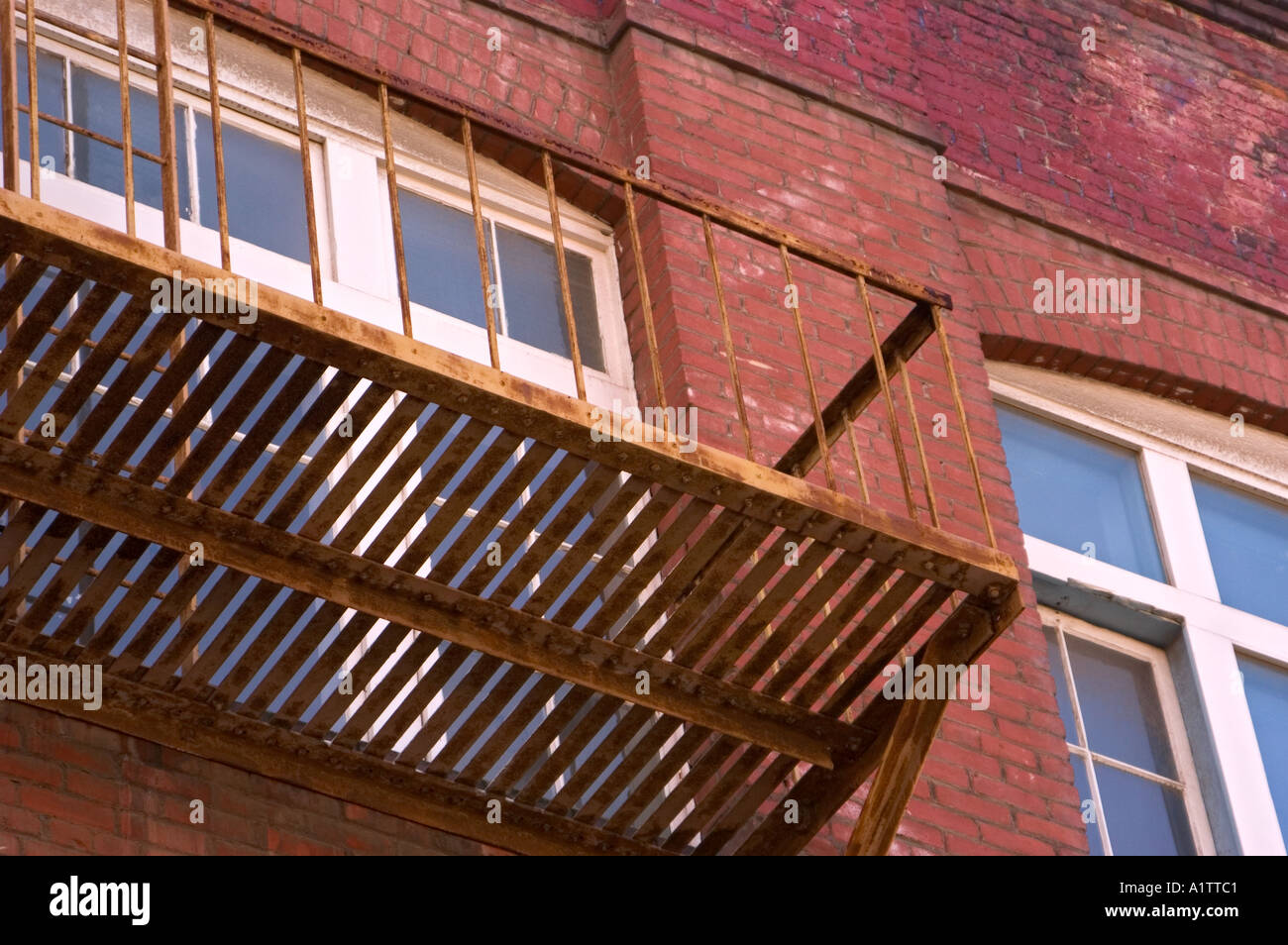 Fire Escape Old Brick Building Stock Photo - Alamy