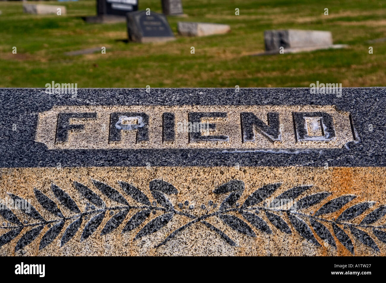 Headstone of Friend Stock Photo - Alamy