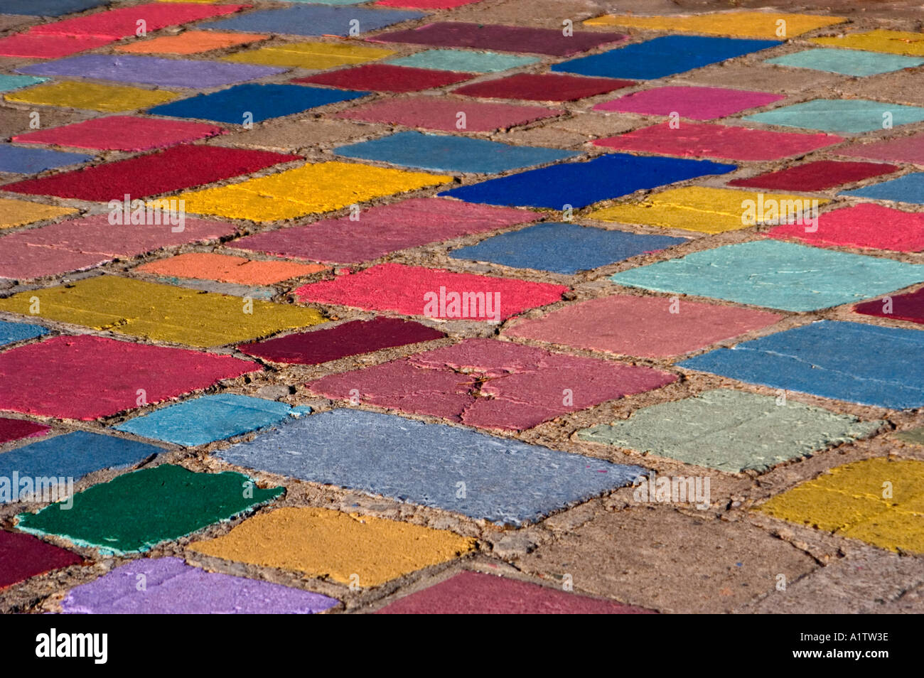 Colorfully Painted Sidewalk Stock Photo - Alamy