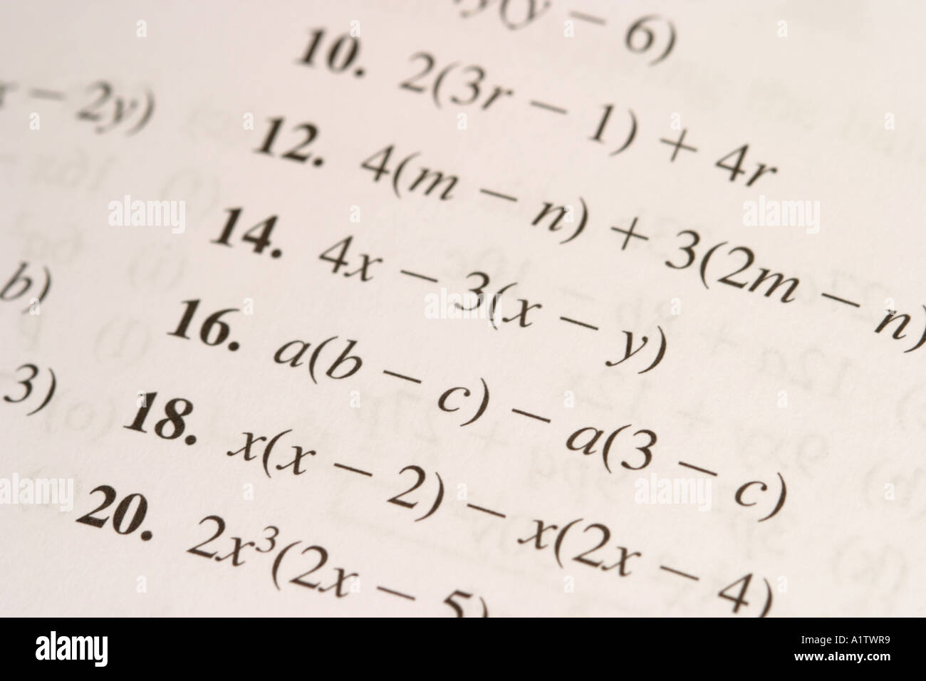 Algebra mathematics math school college text book Stock Photo - Alamy