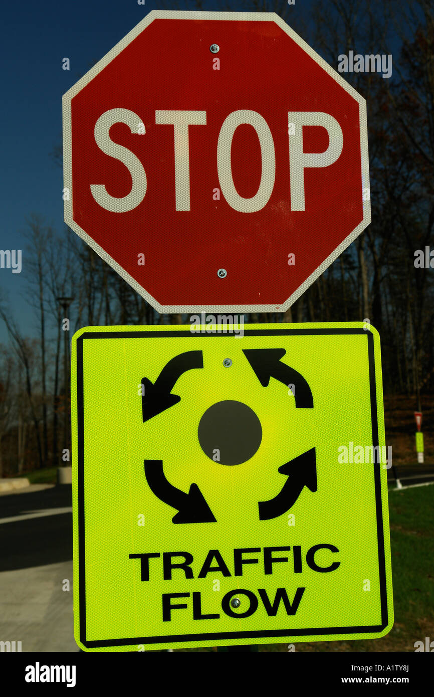 AJD55270, Triangle, VA, Virginia, Stop sign, road signs Stock Photo - Alamy