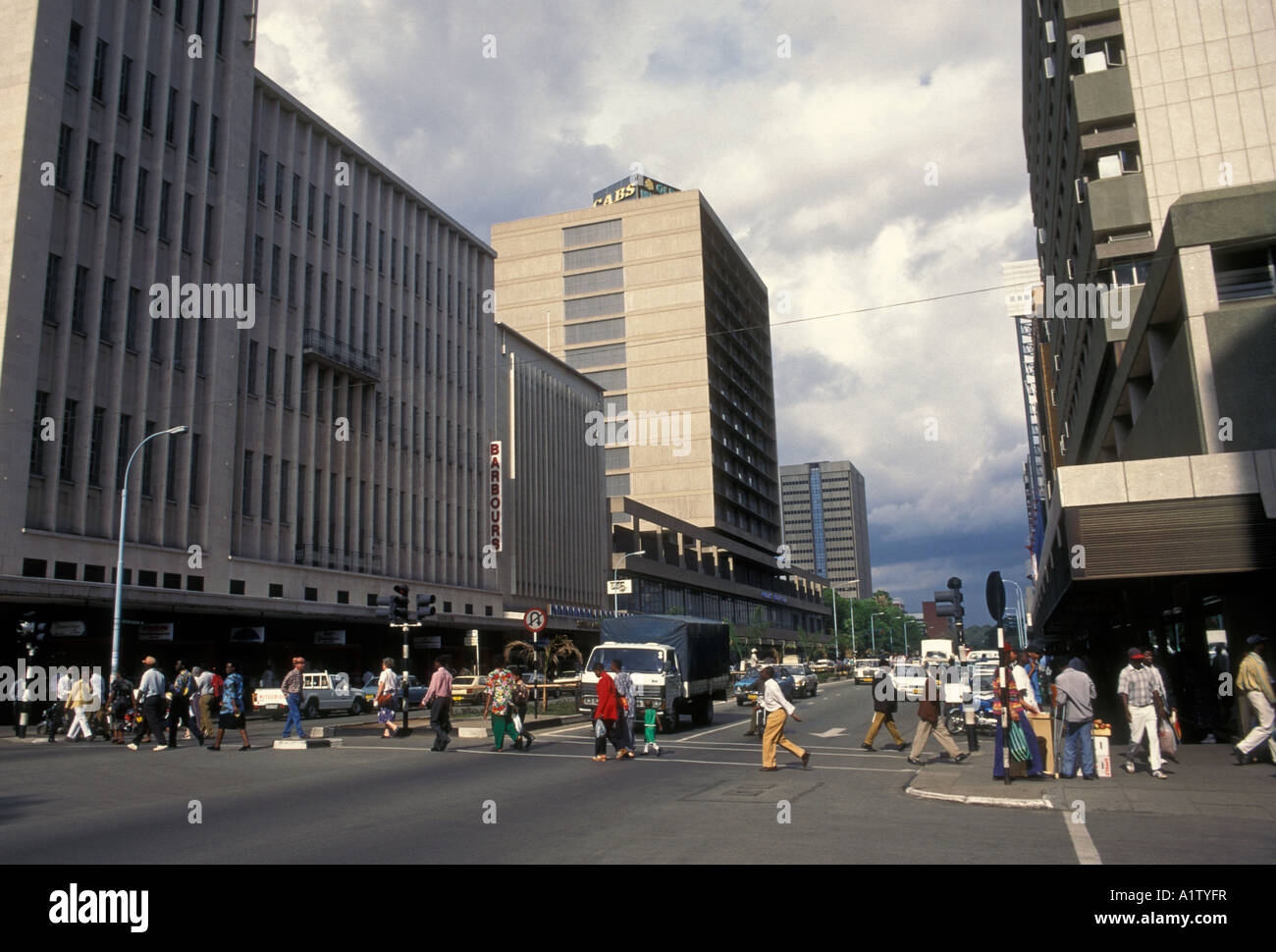 Zimbabwean people, business district, downtown, city of Harare, Harare ...