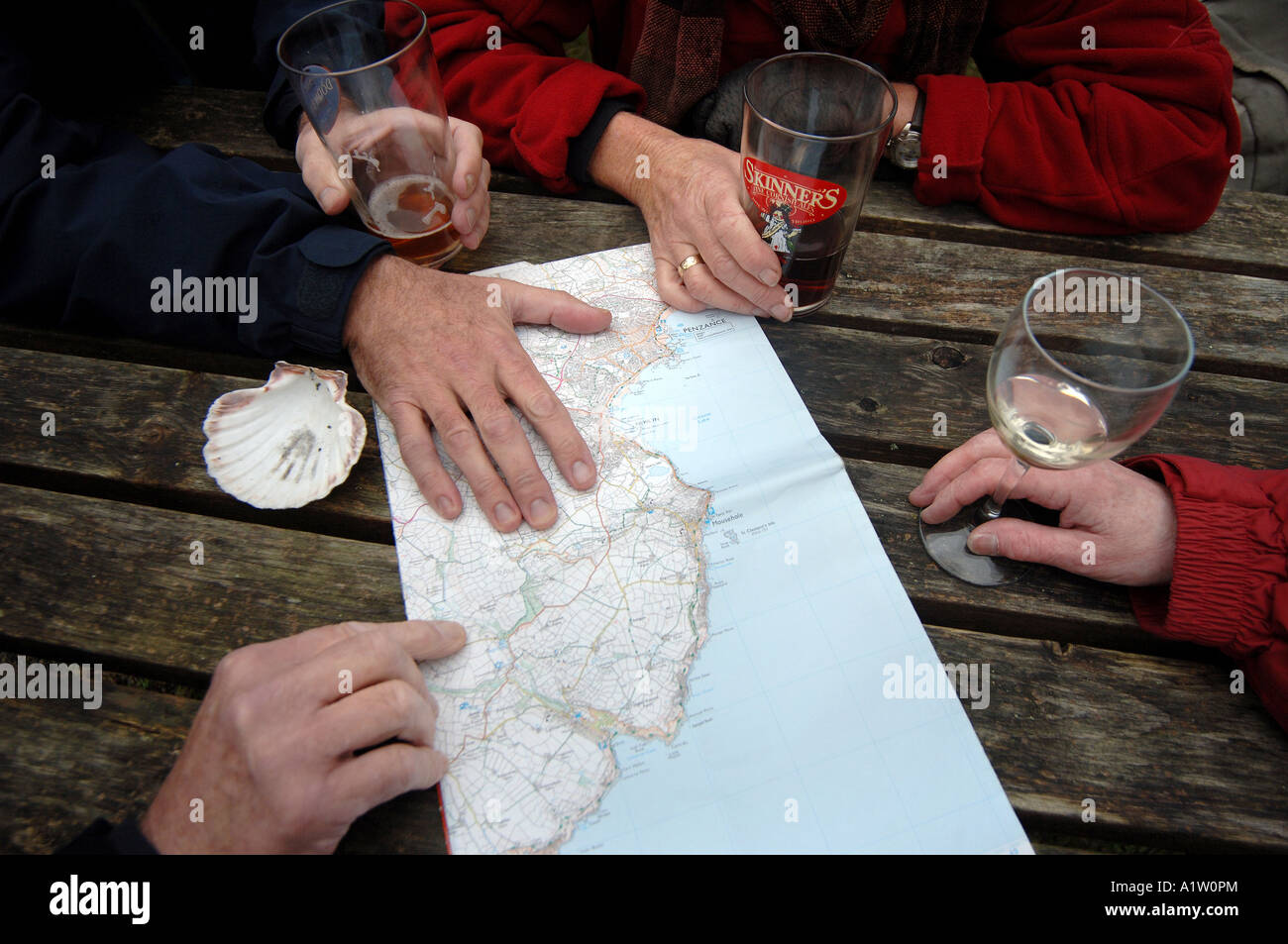 Members of the West Cornwall Penwith Kerrier Rambling Club on the South ...