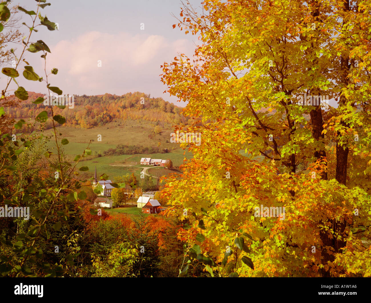 village of East Orange Vermont USA during fall foliage season New ...