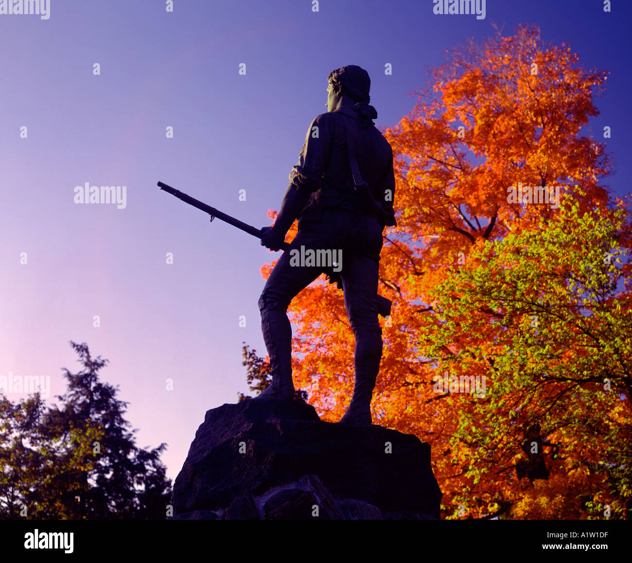 Minute Man statue at Concord Massachusetts USA Stock Photo - Alamy