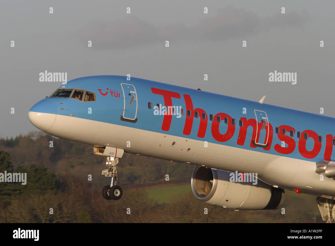 Thomson airlines Boeing 757 holiday charter flight taking off Stock ...