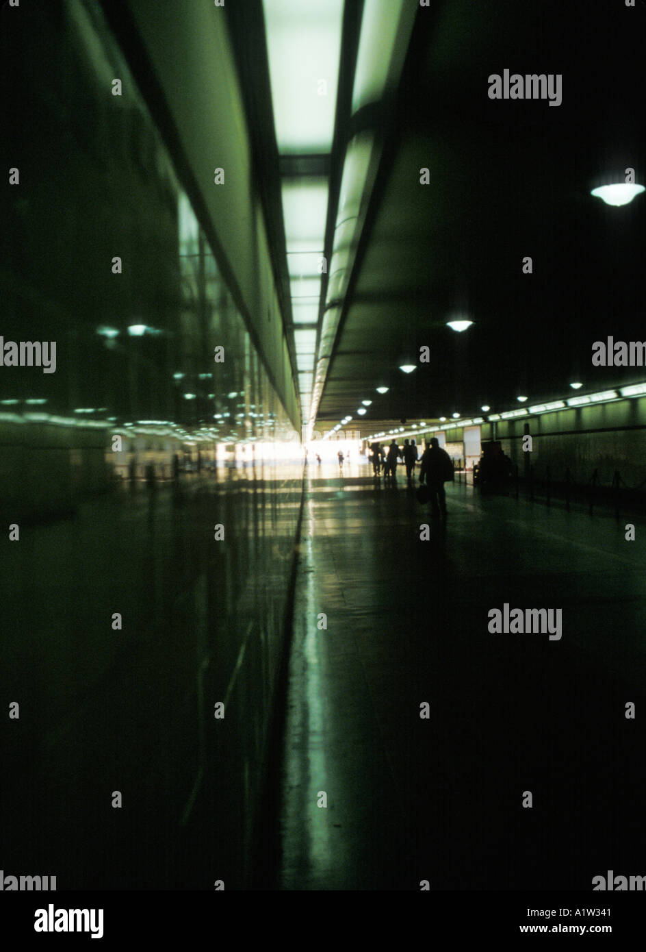 People walking down tunnel at Union Station Los Angeles USA Stock Photo ...