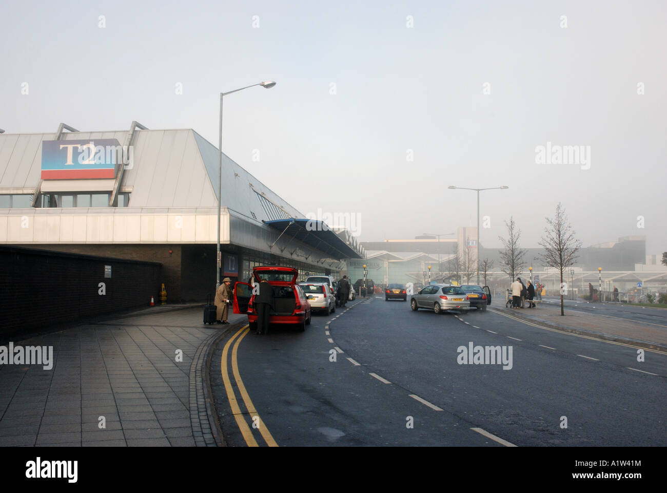 Terminal 2 at Birmingham International Airport in winter, West Midlands ...