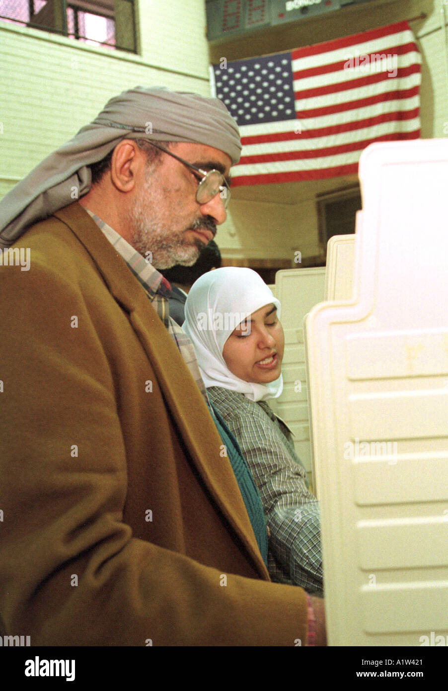 Arab Americans voting in presidential election in Dearborn Michigan ...