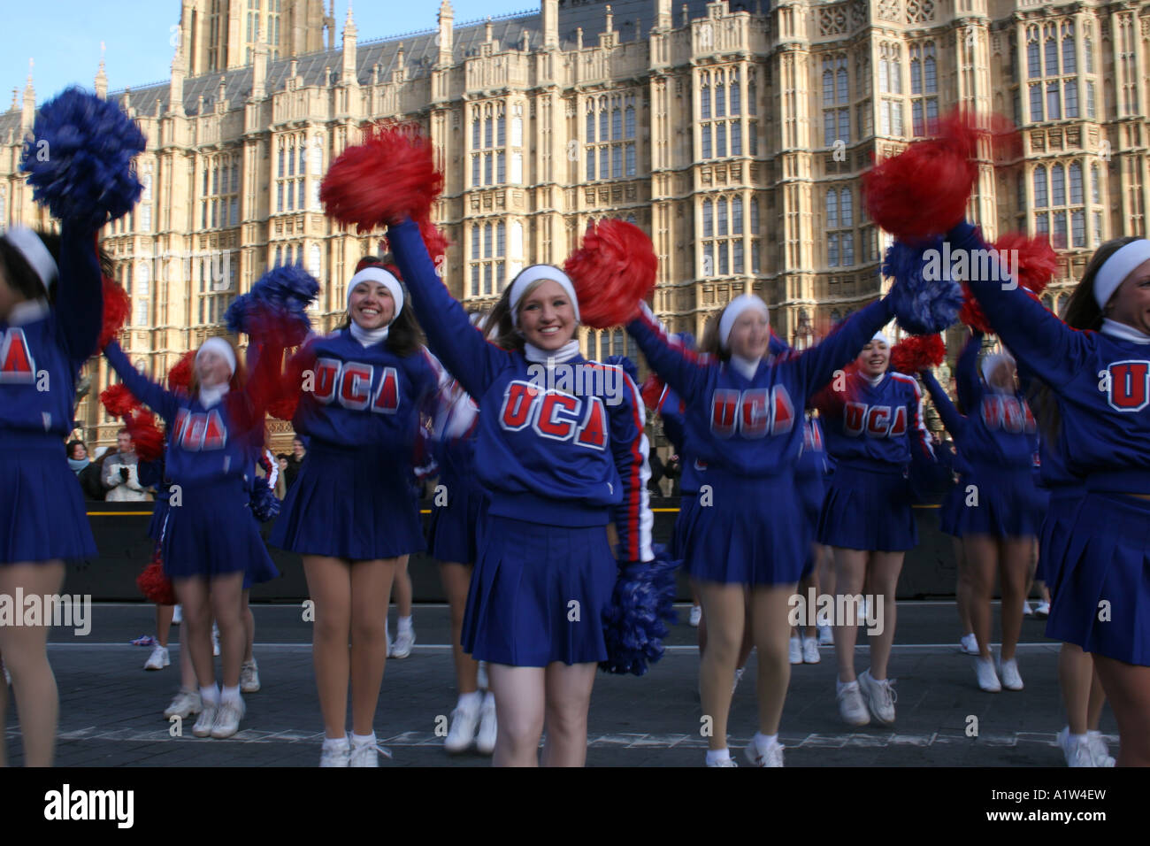 American cheer leaders at the New Years Day Parade New years day 2007 ...