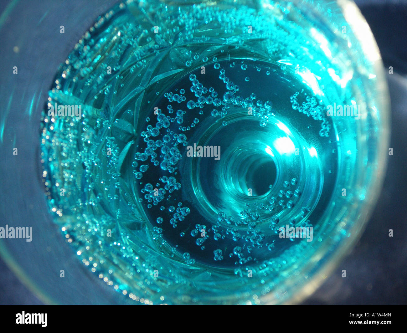 Glass With Blue Liquid Stock Photo - Alamy