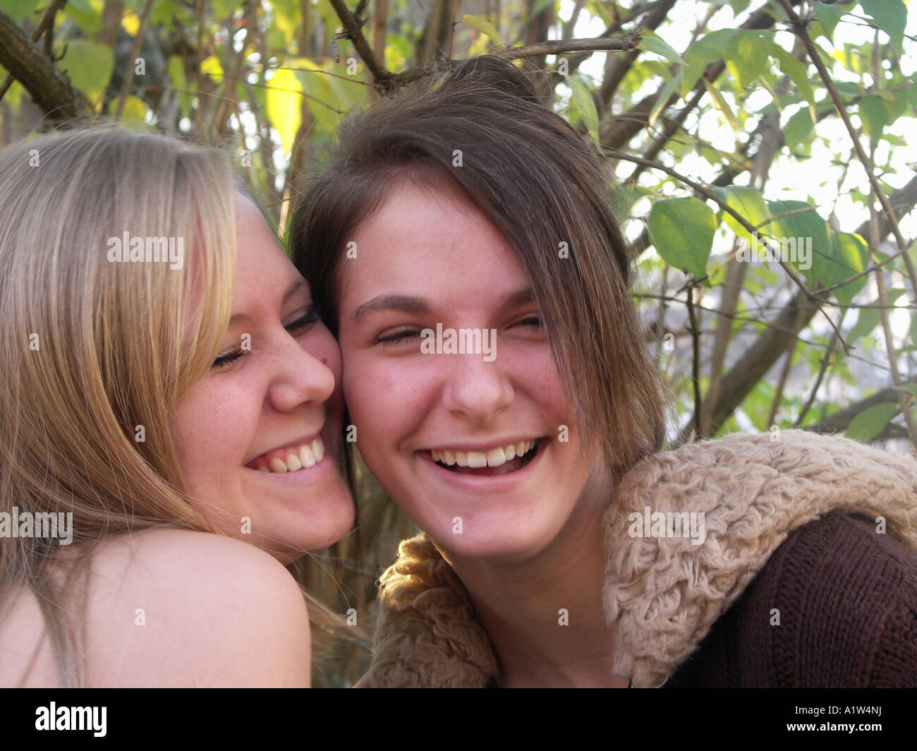 Two Teenage Friends Stock Photo - Alamy