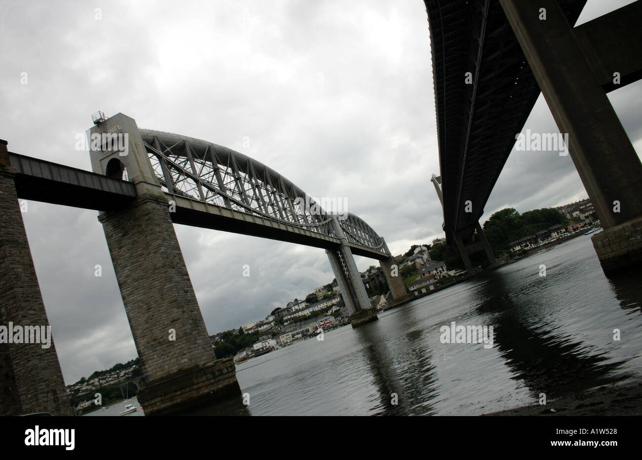 Tamar Rail and Road Bridges Devon England Stock Photo - Alamy