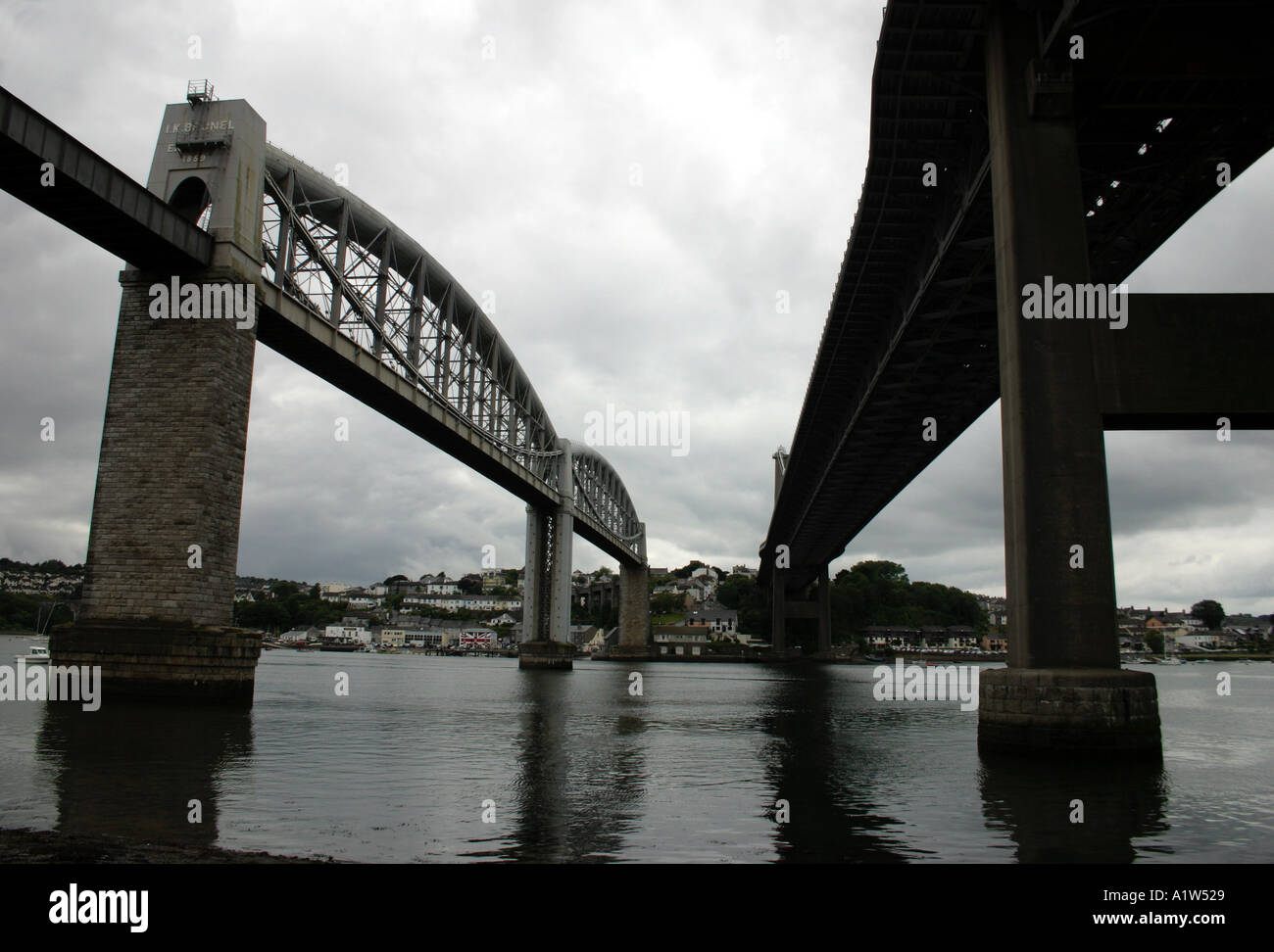 Tamar Rail and Road Bridge Devon England Stock Photo - Alamy