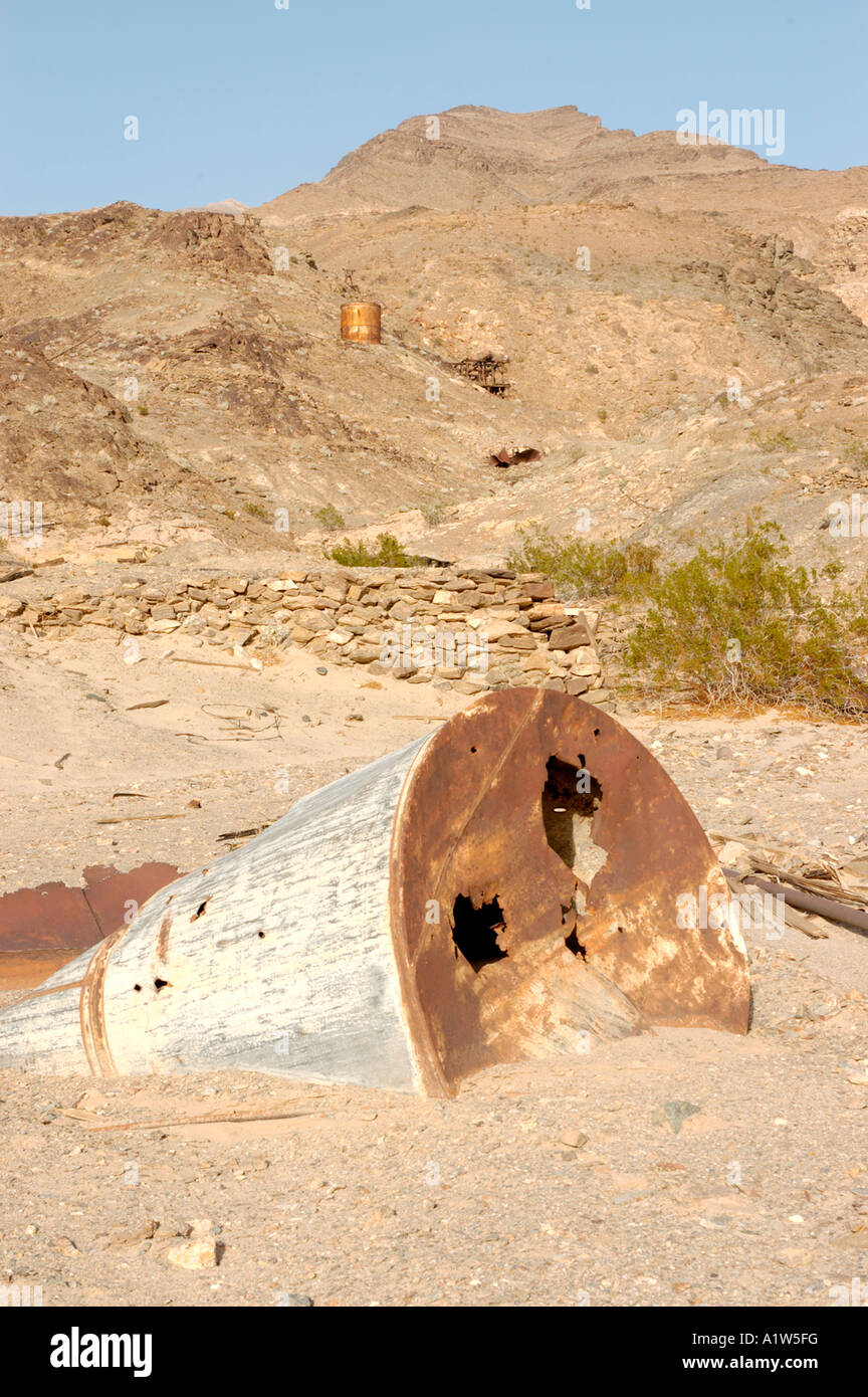 Old water tanks at Keane Wonder mine site Death Valley National Park ...
