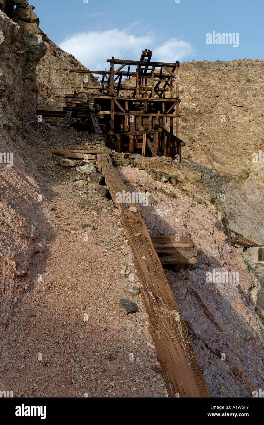 Exterior lower terminal for ore tramway at Keane Wonder Mine site Death ...