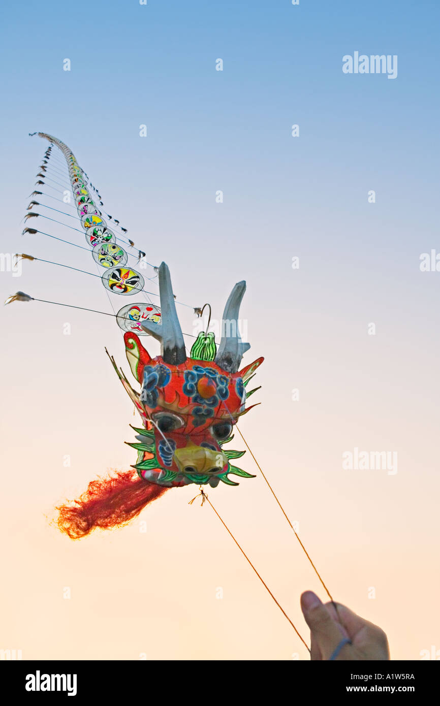 CHINA YANGTZE RIVER Chinese dragon kite flying from Yangtze River Stock ...