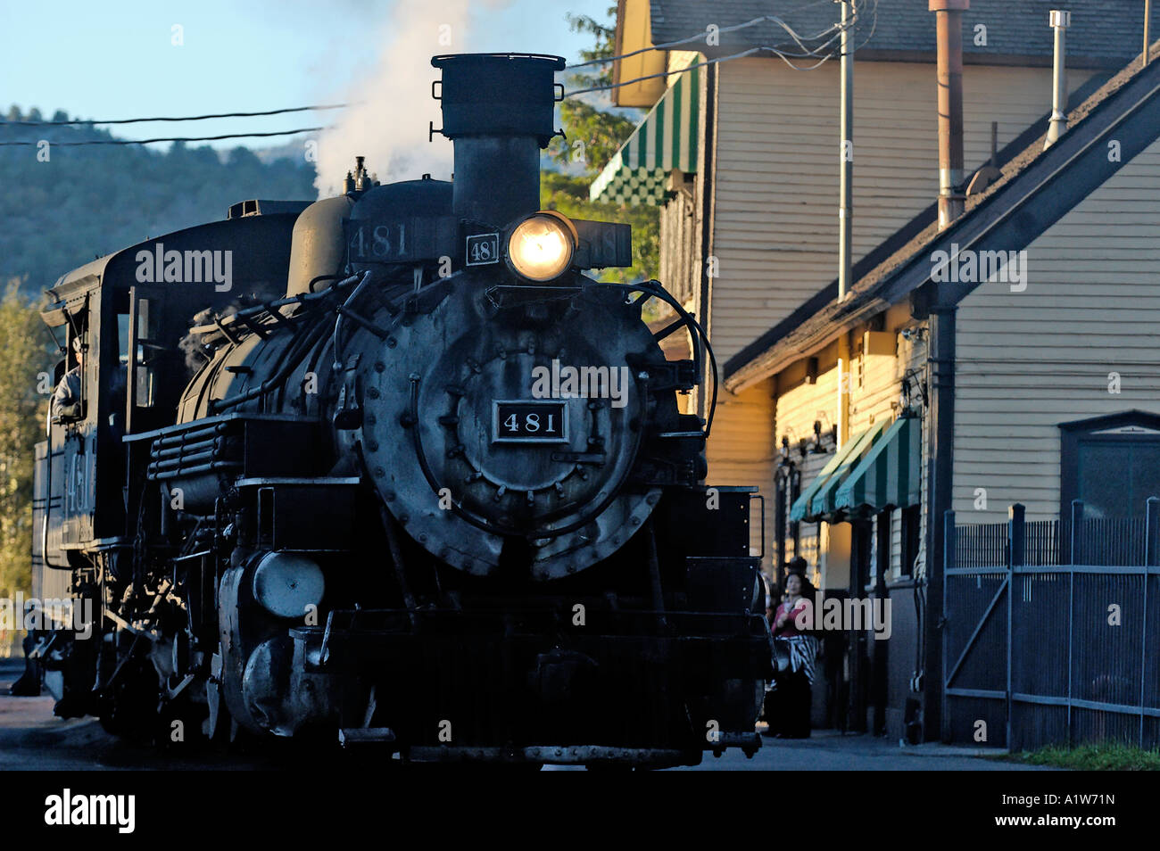 Steam locomotive at depot Durango and Silverton Narrow Gauge Railroad ...
