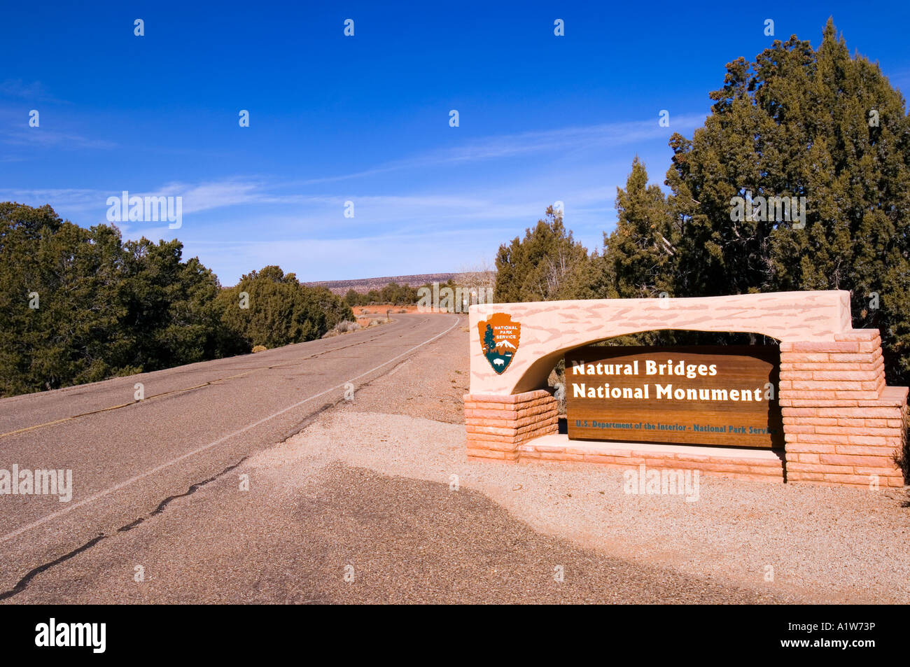 Park entrance Natural Bridges National Monument Utah USA Stock Photo ...