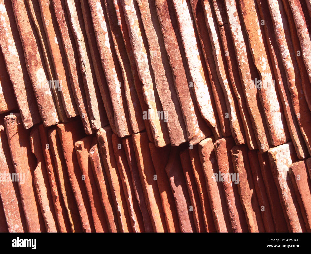 old mexican style adobe roof tiles Stock Photo - Alamy