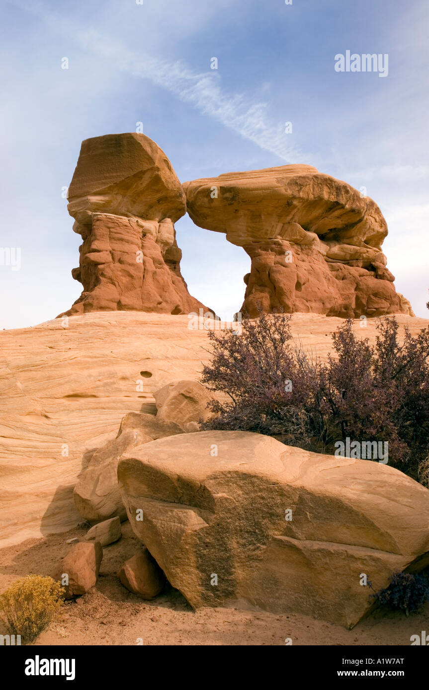 Rock formations in Devils Garden Utah USA Stock Photo - Alamy