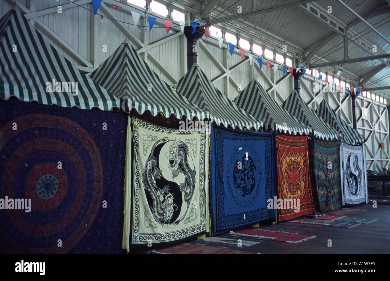 Closed stalls in Green Park Market, Bath Spa, Somerset, England UK ...