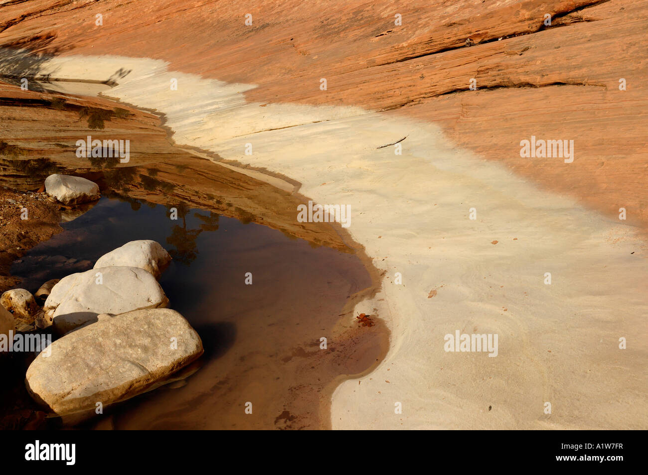 Rocks and water Zion National Park Springdale Utah USA Stock Photo - Alamy
