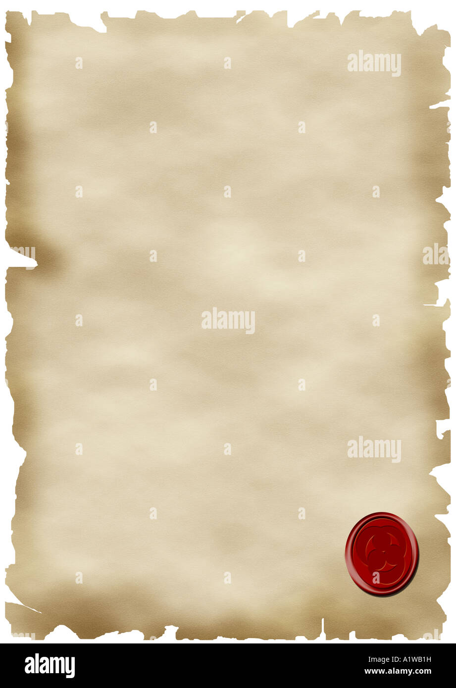 Illustration of textured Parchment paper with a simulated official wax ...