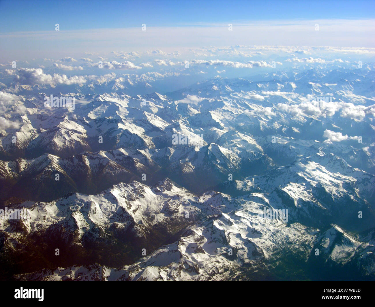 the alps high in the sky CLOUDS formations seen from above aloft out of ...