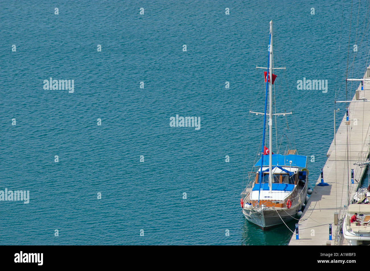 turkish boat on the pier Stock Photo - Alamy