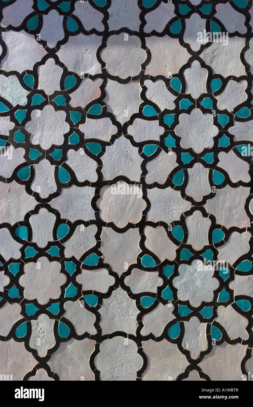 AFGHANISTAN Herat Detail of tile work in courtyard of Friday Mosque or ...