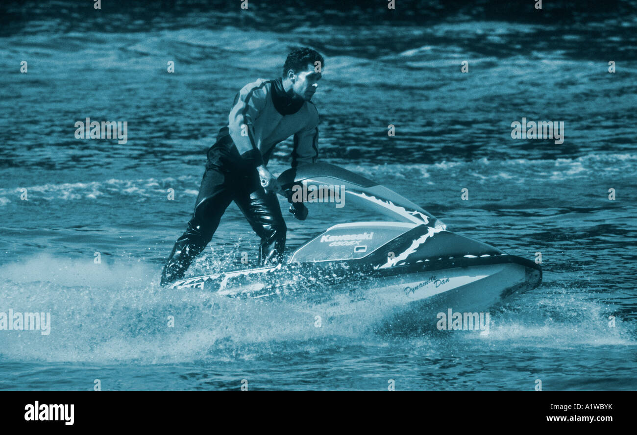 Young Man Jet Skiing Stock Photo - Alamy