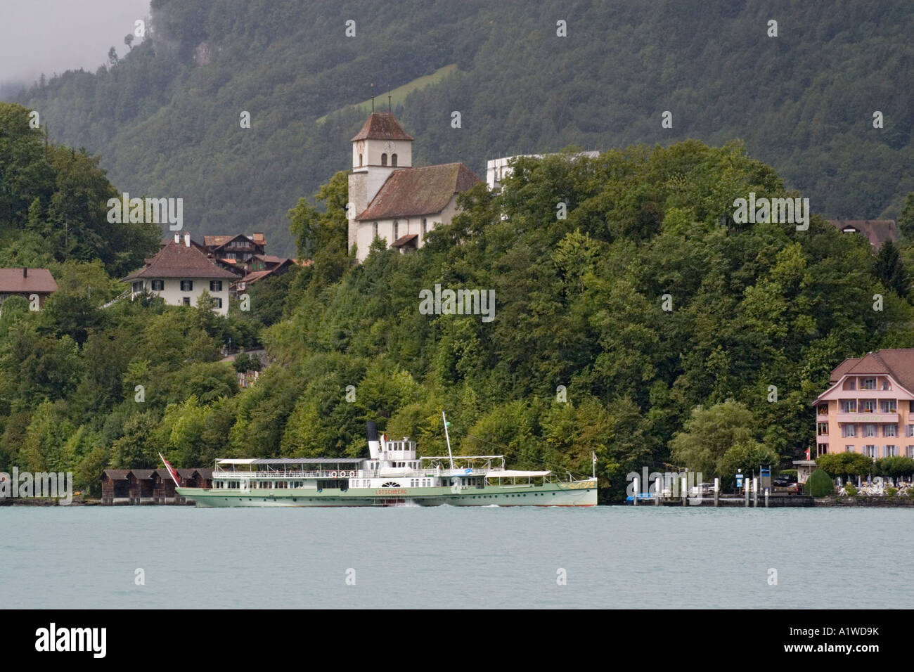 Ringgenberg Brienzersee Switzerland with paddlesteamer Lotschberg Stock ...