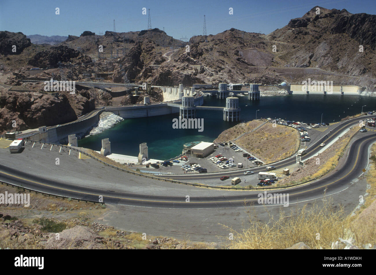 Landscape Picture Of The Hoover Dam Completed In 1935,& Located On The ...