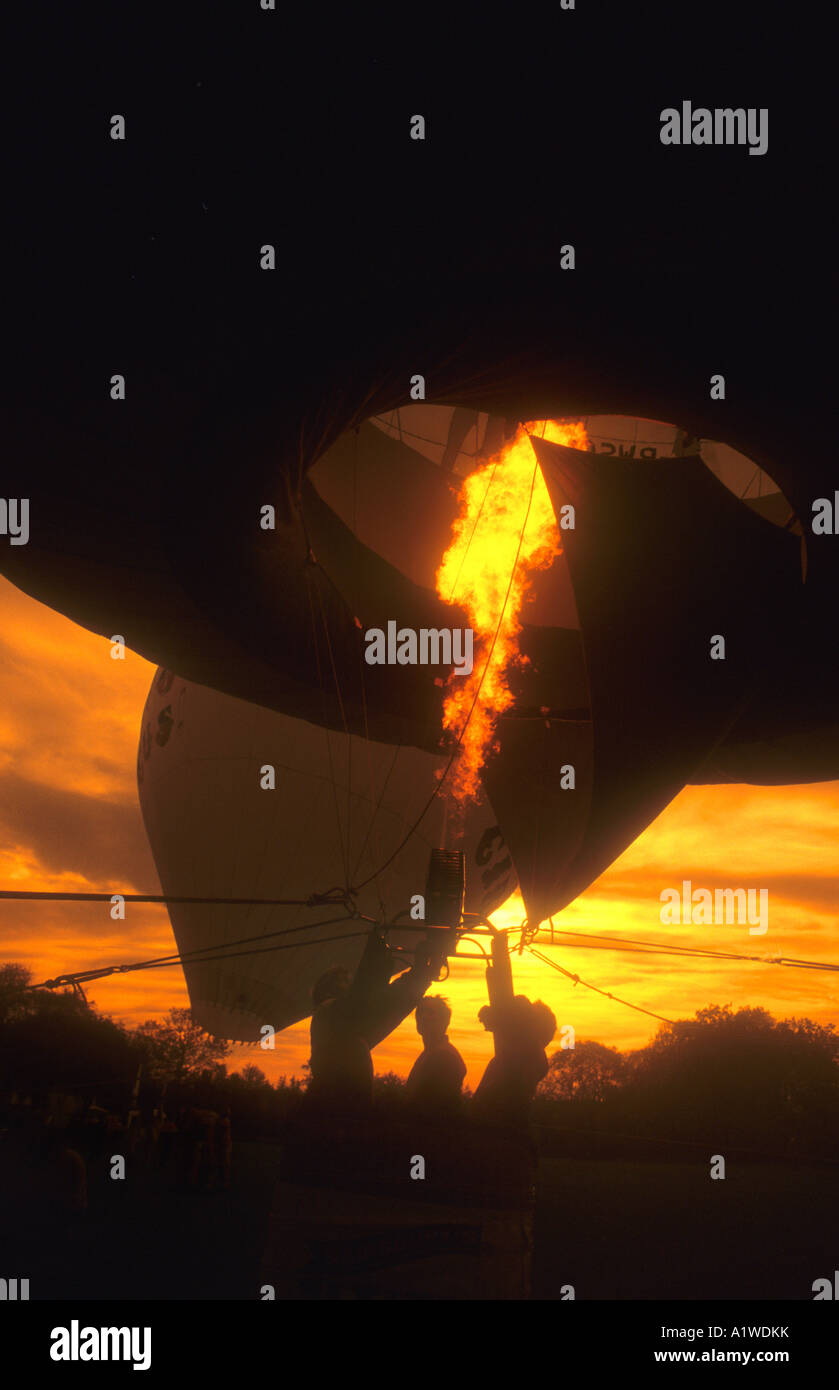 Inflating A Hot Air Balloons Stock Photo - Alamy