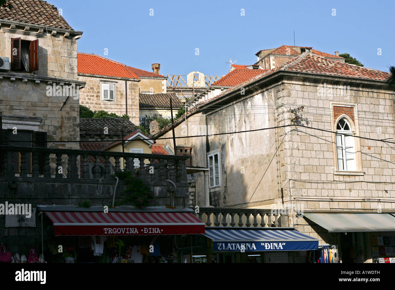 Shops Quay-front Cavtat Croatia Stock Photo - Alamy