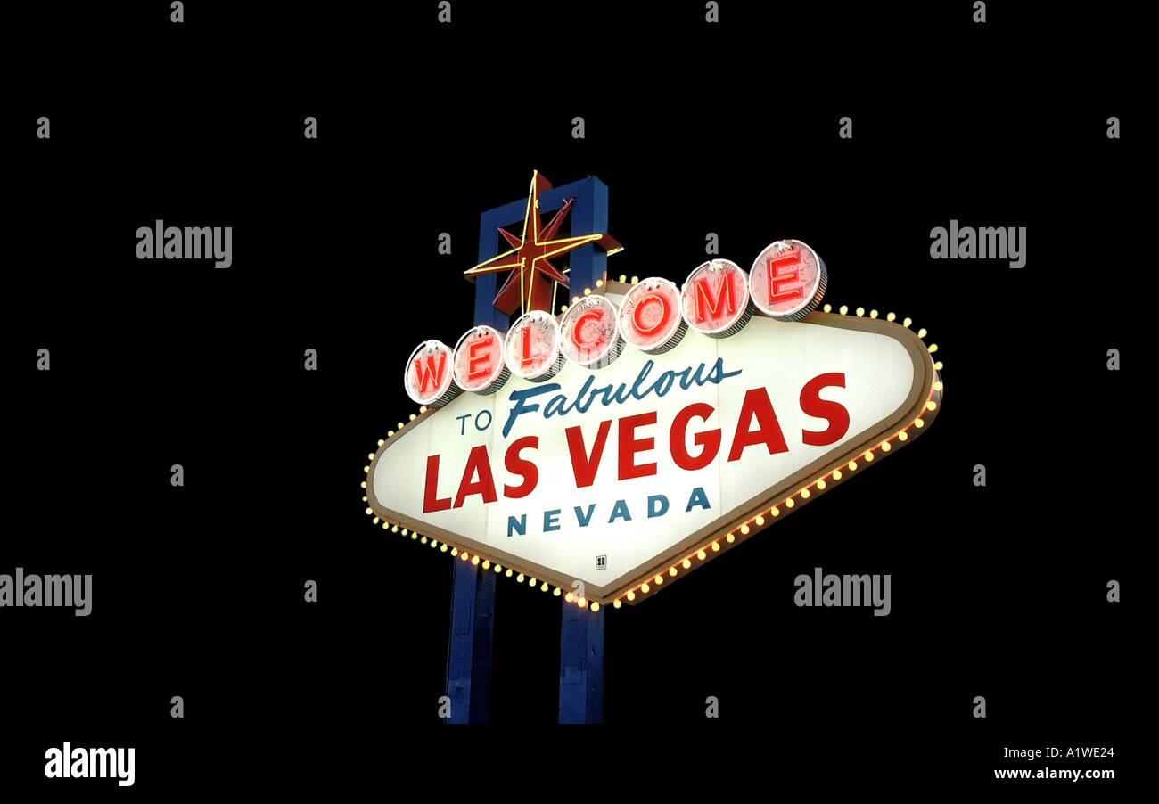 Famous Las Vegas sign located on Las Vegas Boulevard near Mandalay Bay ...