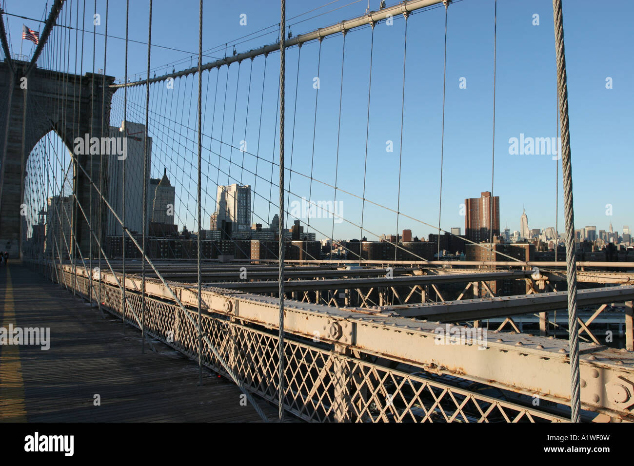 Brooklyn Bridge side view Stock Photo - Alamy