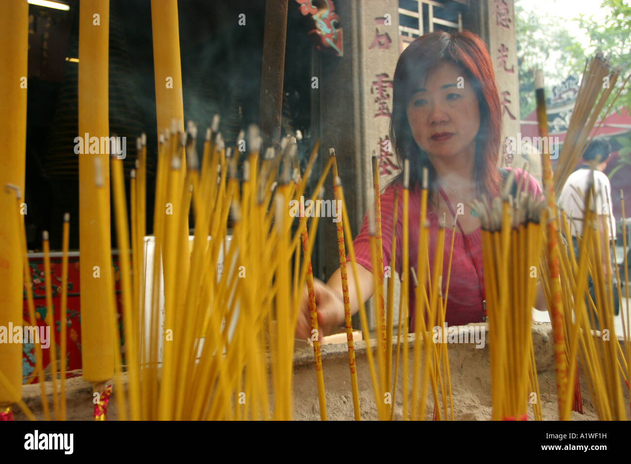 Chinese incense burning Stock Photo - Alamy