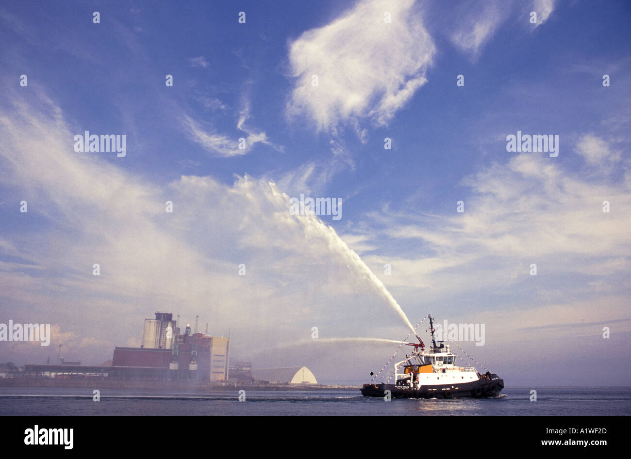 Tugboat fire fighting equipment hi-res stock photography and images - Alamy