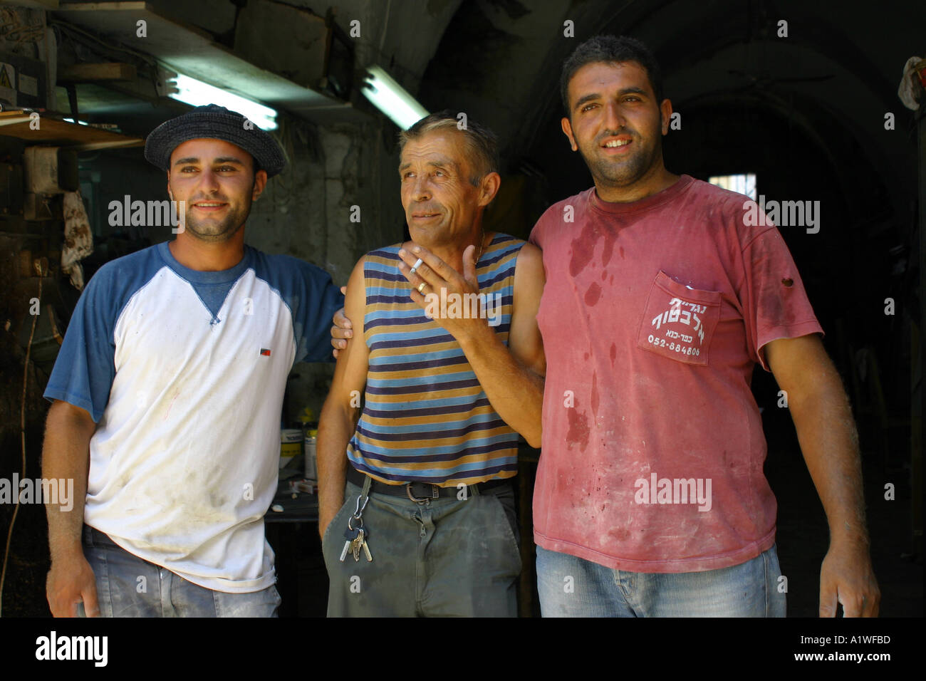 Arab workers in Yaffo Tel Aviv Israel Stock Photo - Alamy