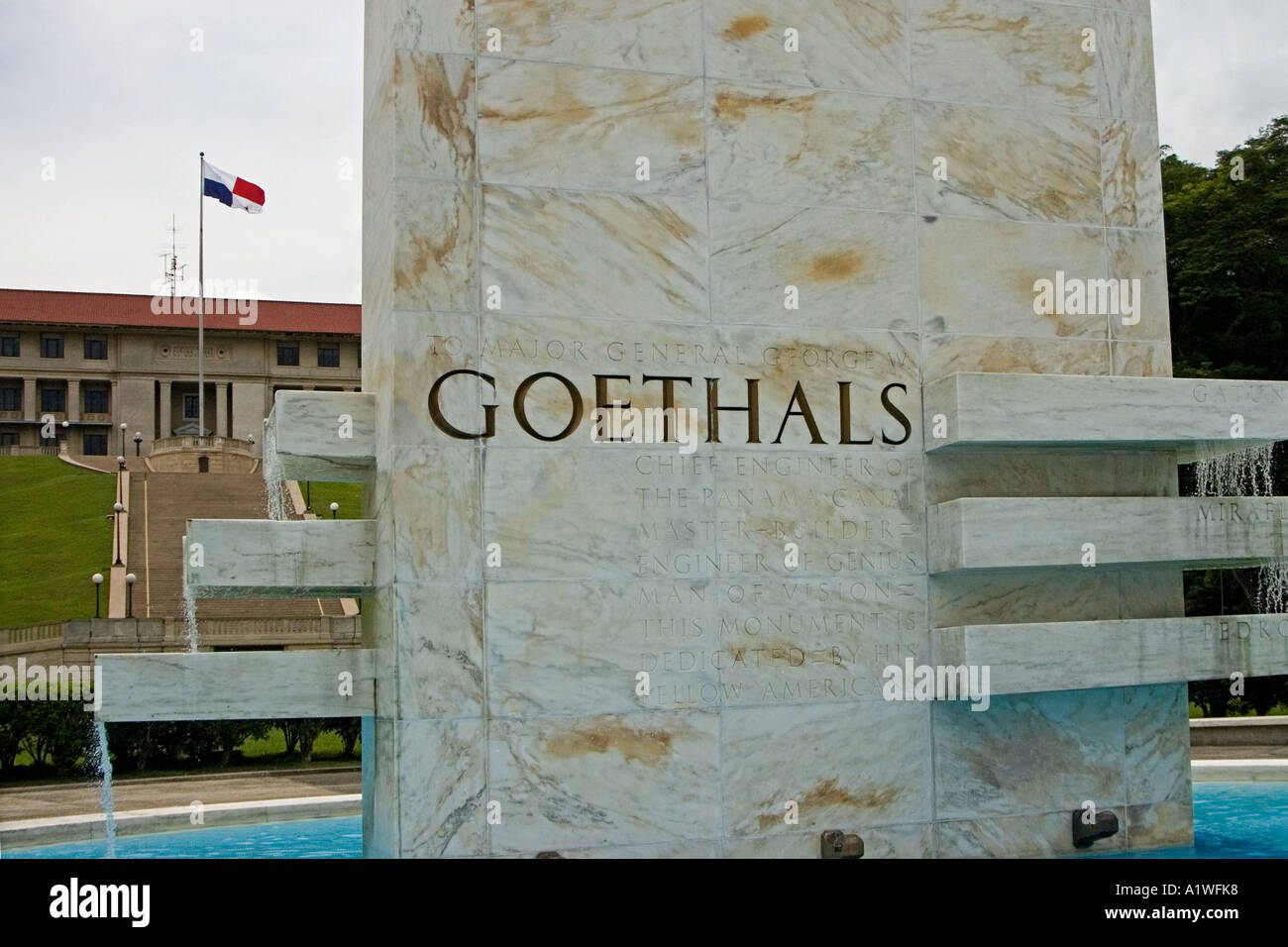 George Washington Goethals Memorial fountain at the administration ...