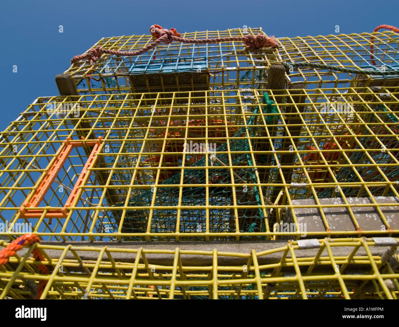 Yellow Lobster Cages High Resolution Stock Photography and Images - Alamy