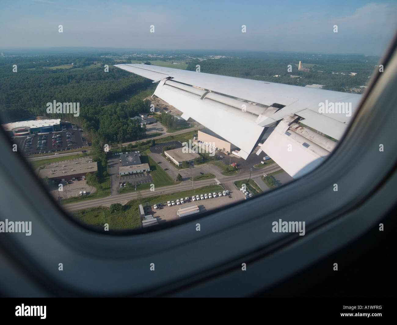 View out the window on a jet flight Stock Photo - Alamy