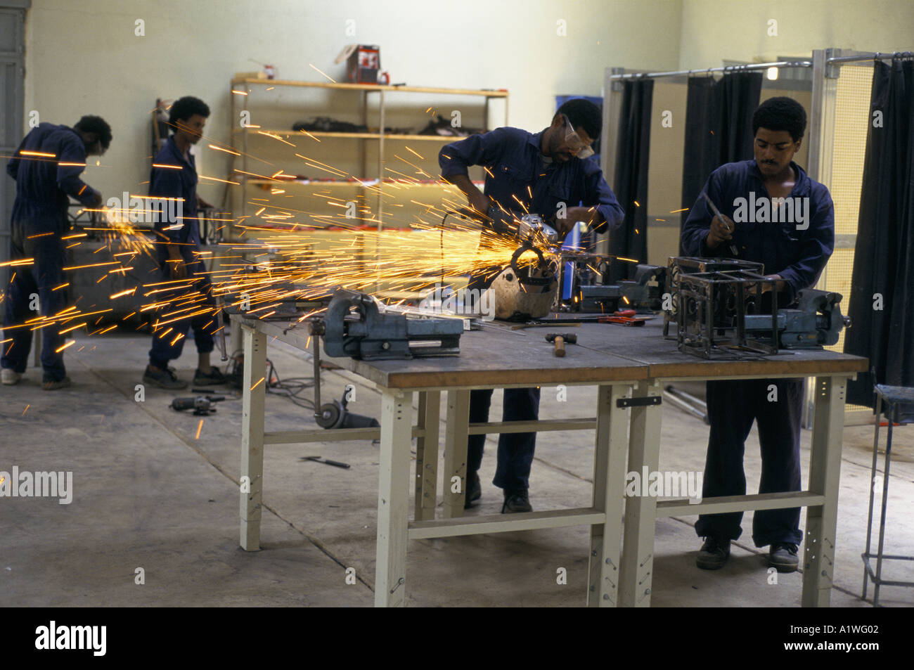 DISABLED FIGHTERS UNDERGO METAL WORK TRAINING ERITREA 1993 Stock Photo ...